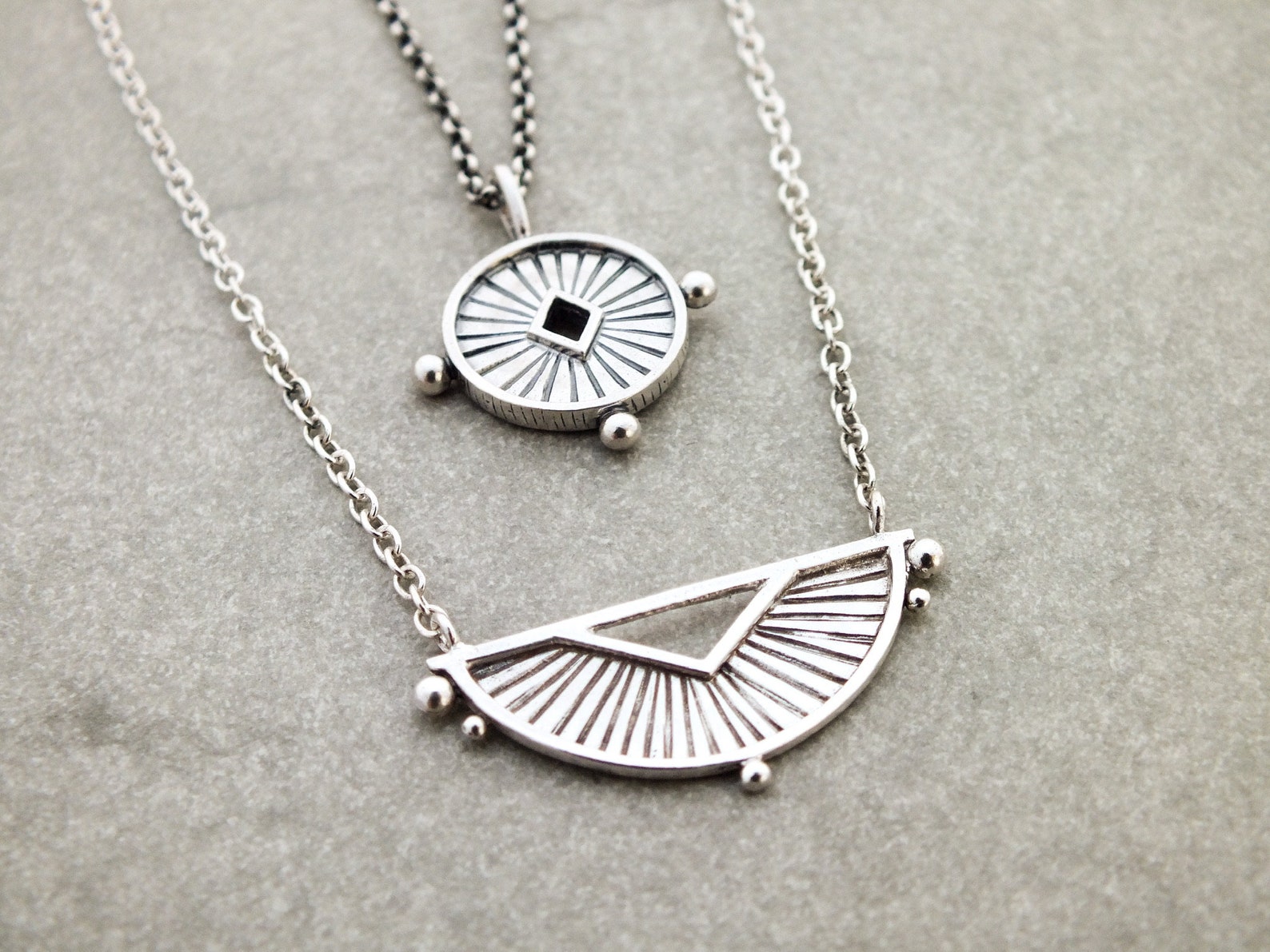 Eos Necklace Sterling Silver Sunrise Pendant Celestial | Etsy
