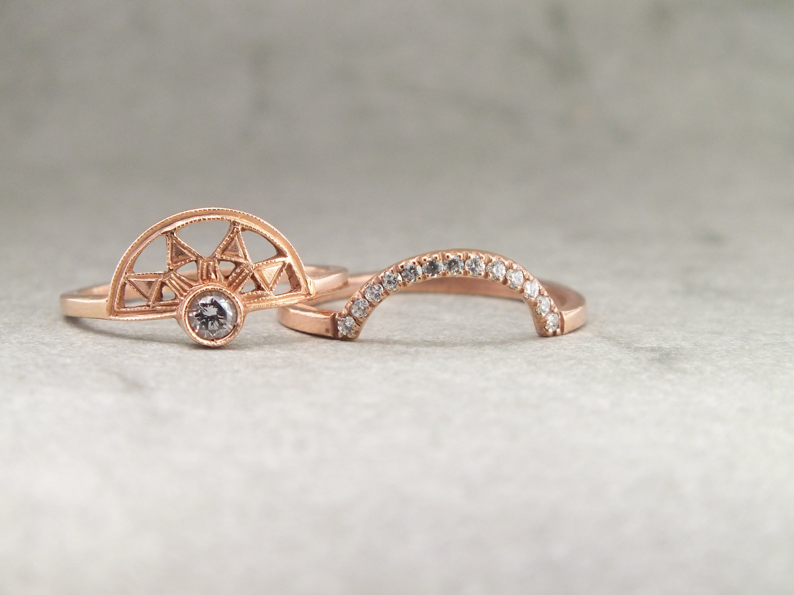 The Victoria Ring 18k Gold Art Deco Diamond Ring | Etsy