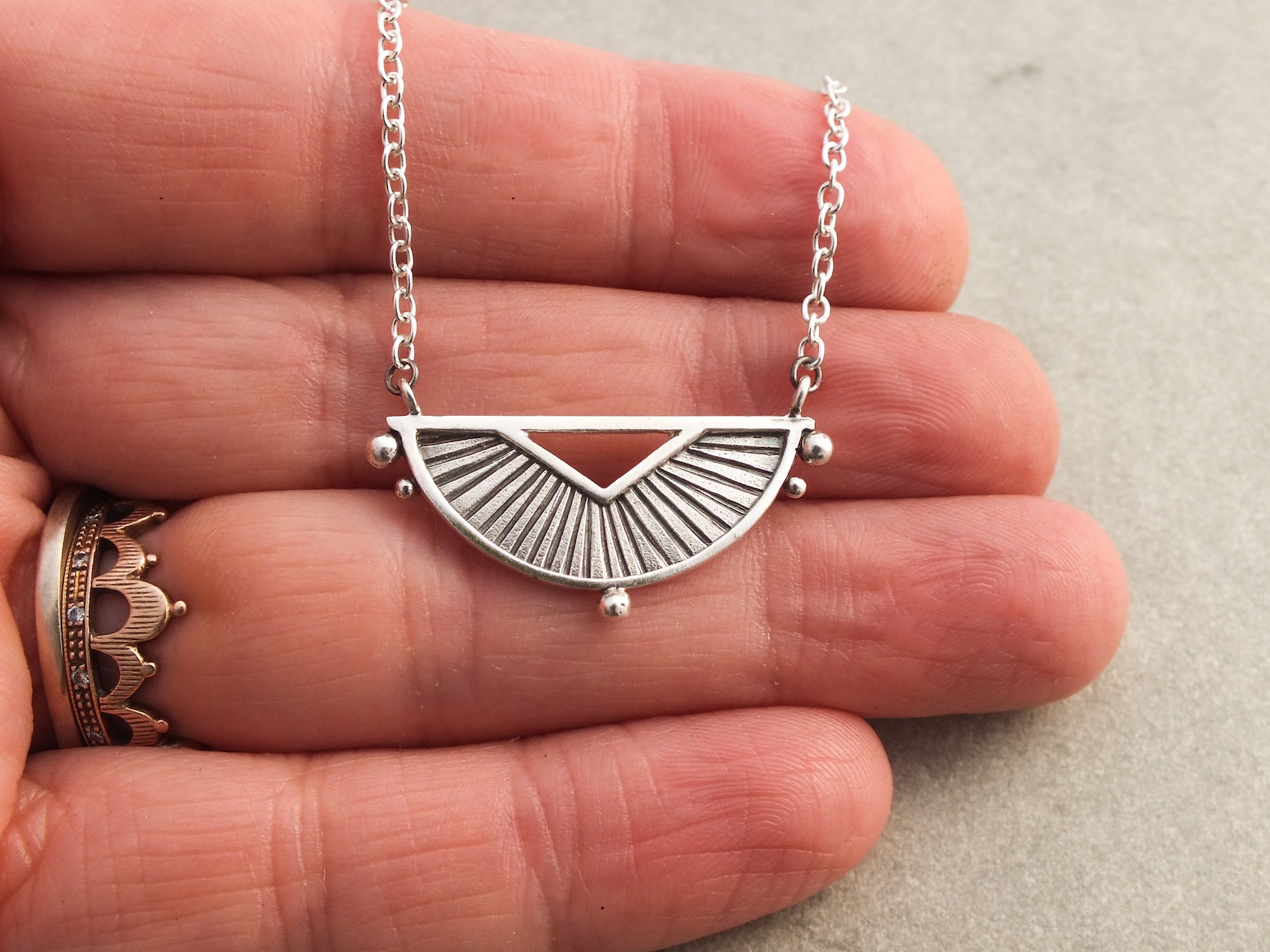 Eos Necklace Sterling Silver Sunrise Pendant Celestial - Etsy