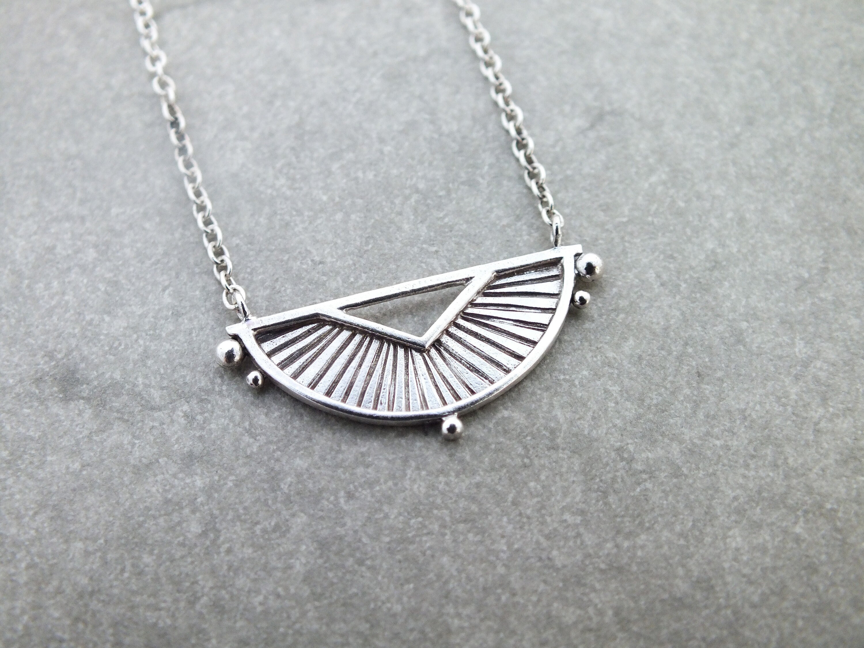 Eos Necklace Sterling Silver Sunrise Pendant Celestial | Etsy