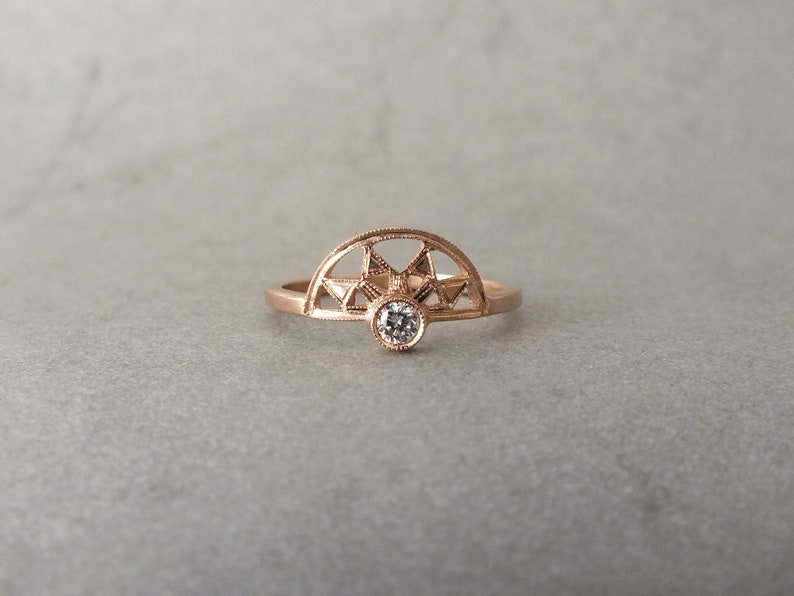 The Victoria Ring 18k Gold Art Deco Diamond Ring | Etsy