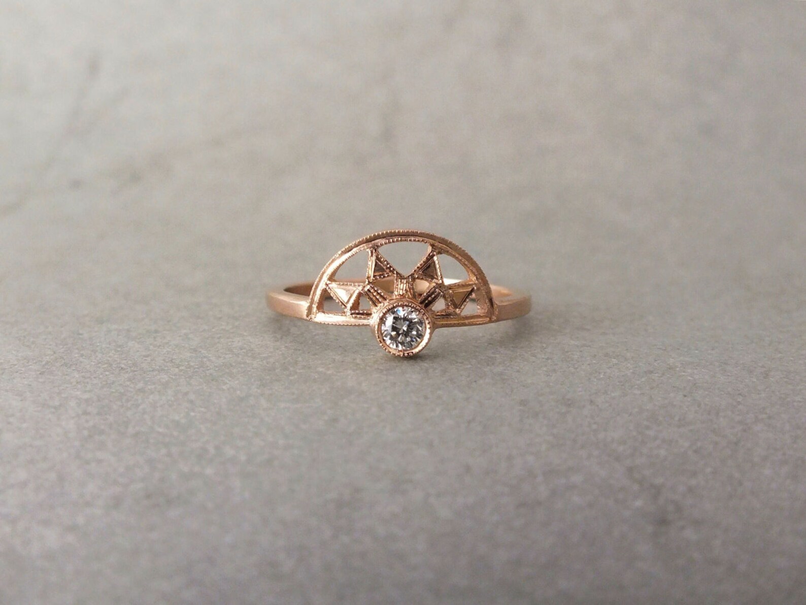 The Victoria Ring 18k Gold Art Deco Diamond Ring - Etsy