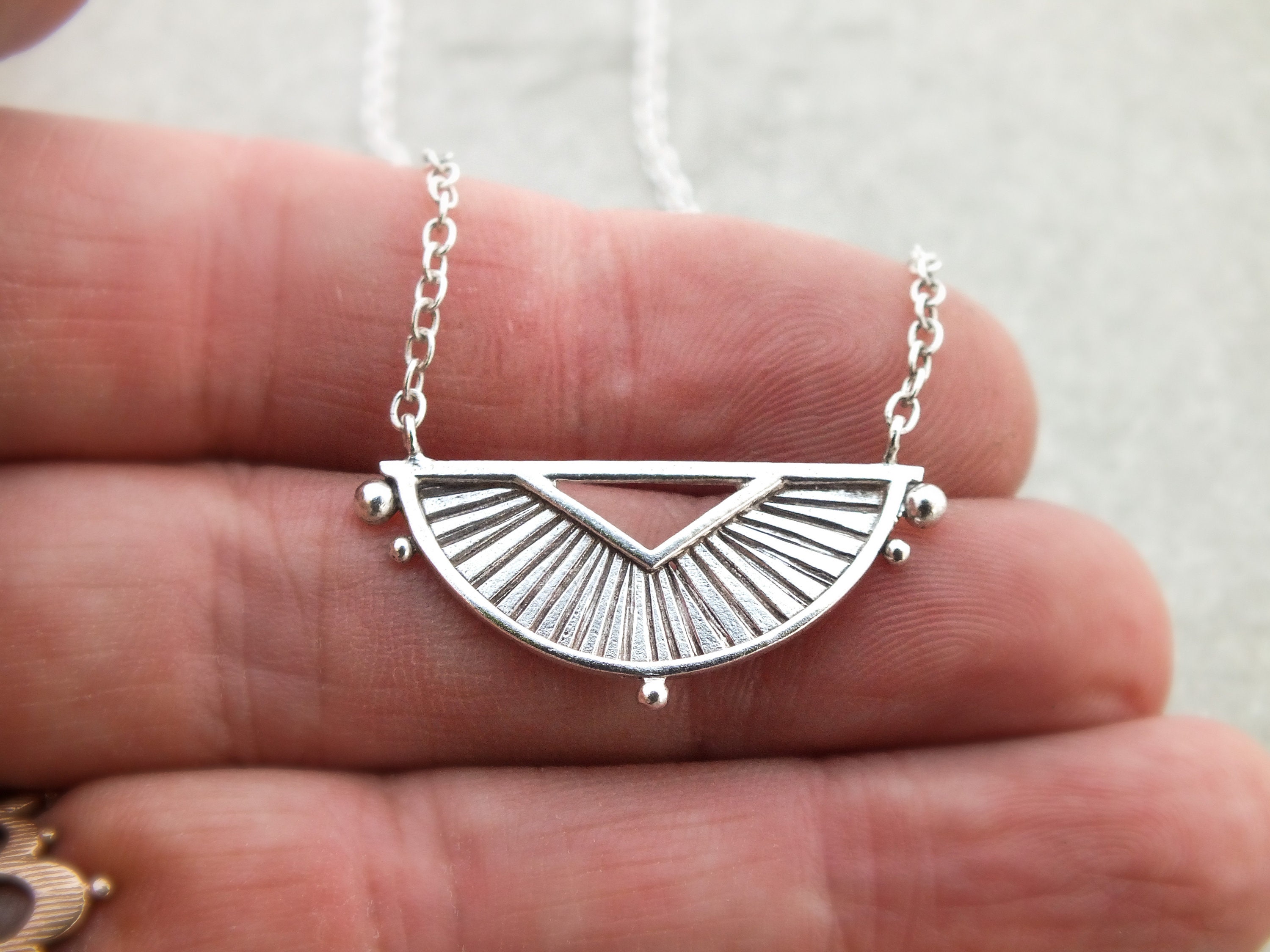 Eos Necklace Sterling Silver Sunrise Pendant Celestial | Etsy