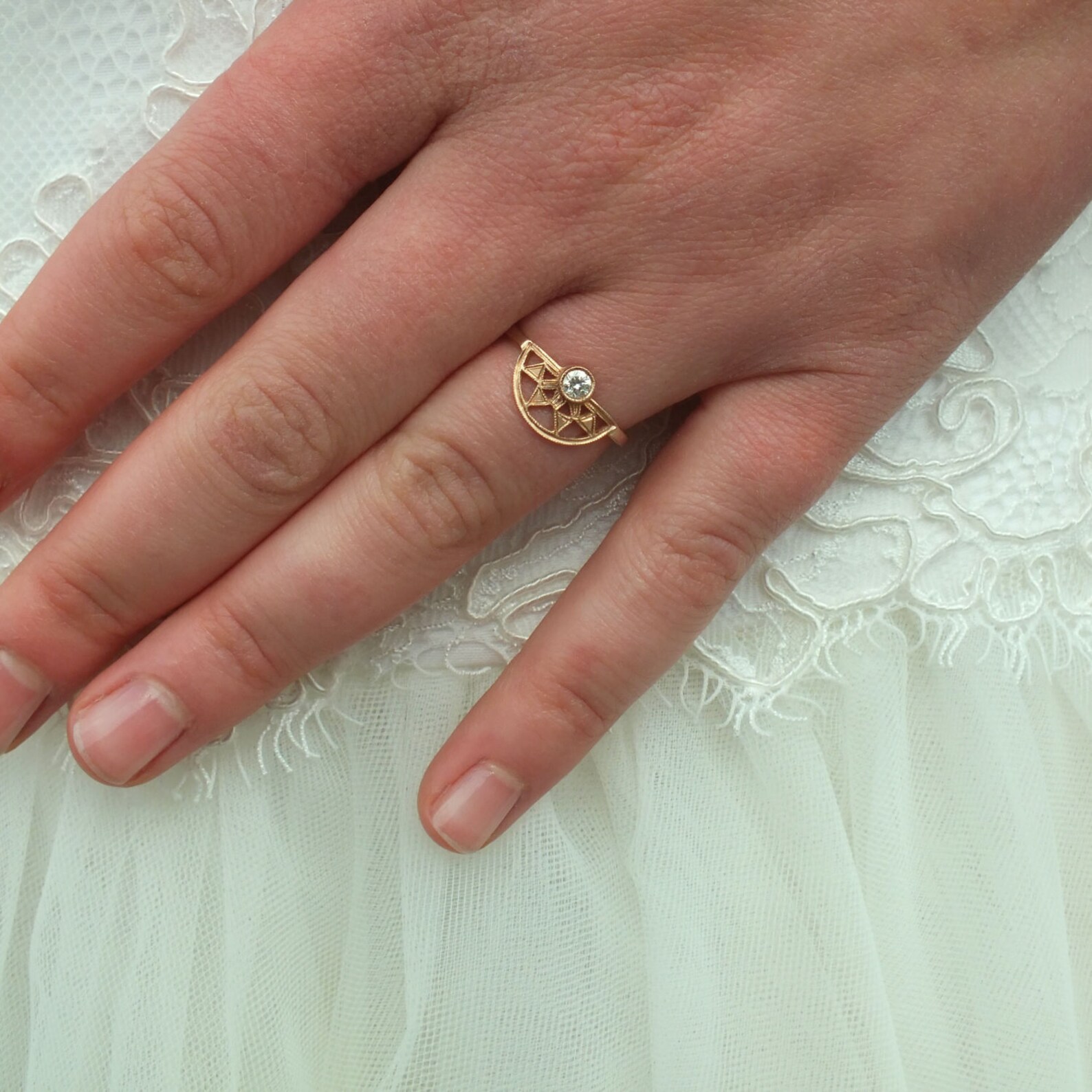 The Victoria Ring 18k Gold Art Deco Diamond Ring | Etsy