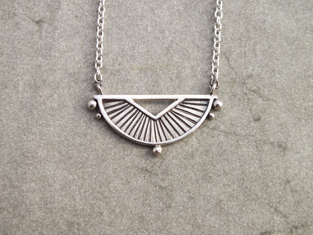 Eos Necklace - Sterling Silver Sunrise Pendant, Celestial Necklace ...