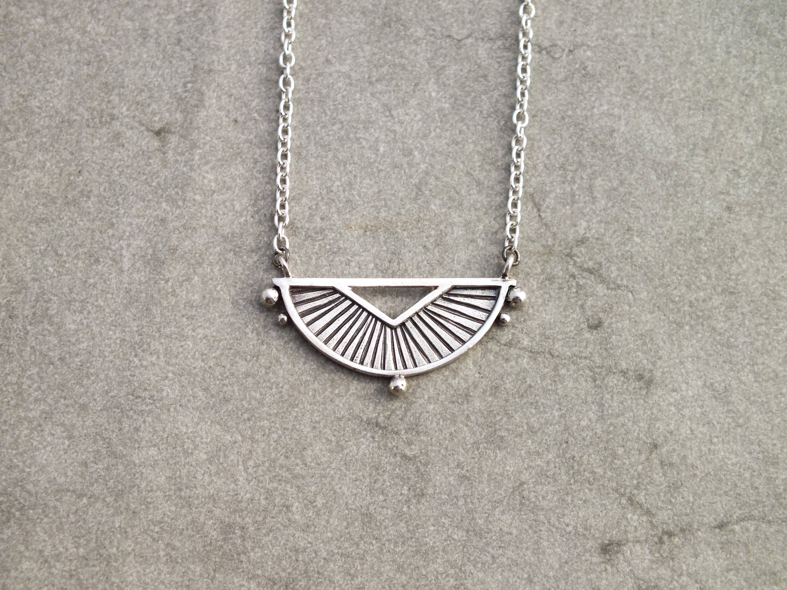 Eos Necklace Sterling Silver Sunrise Pendant Celestial | Etsy