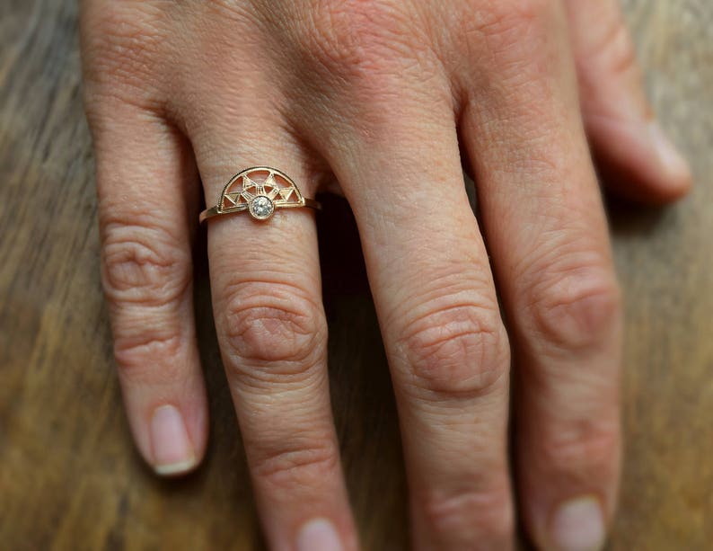 The Victoria Ring 18k Gold Art Deco Diamond Ring - Etsy