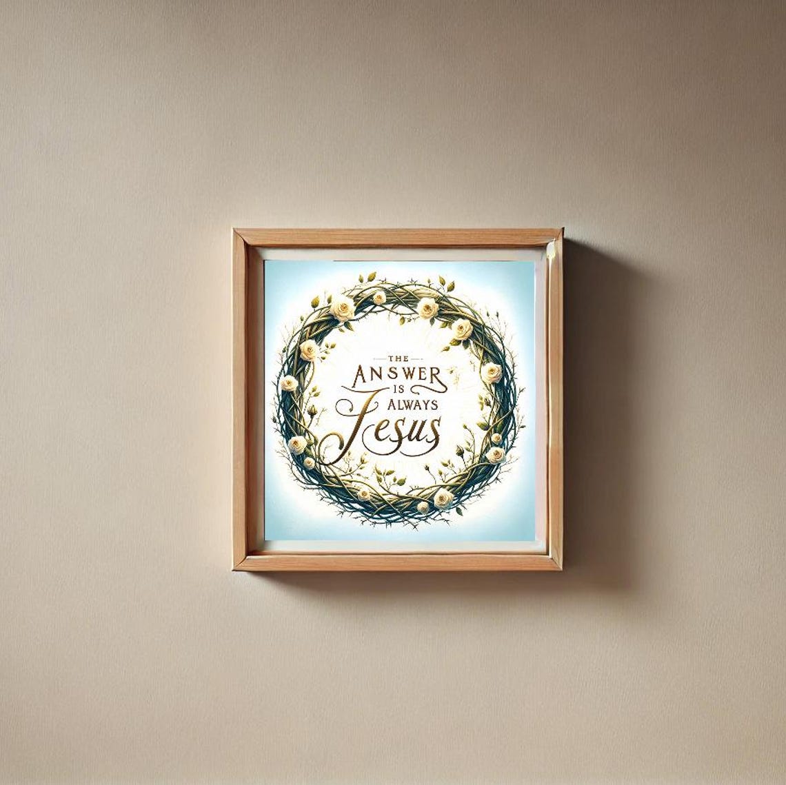 Christian Art: the Answer is Always Jesus Sign, Christian Wall Art With ...