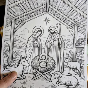 Christian Christmas Coloring Page: Mary Joseph and Jesus - Printable 8 ...