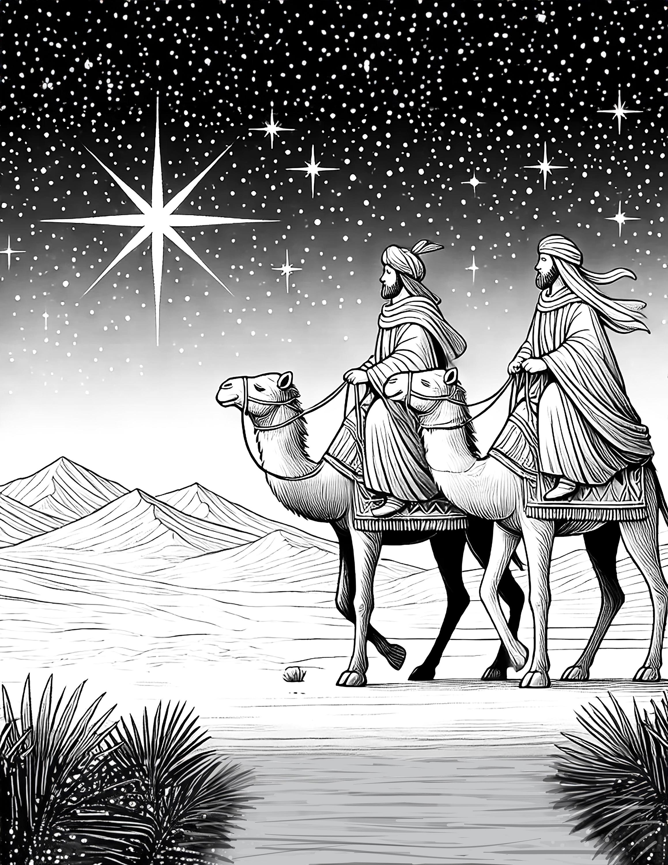 Christian Christmas Coloring Page: the Three Wisemen - Printable 8.5x11 ...