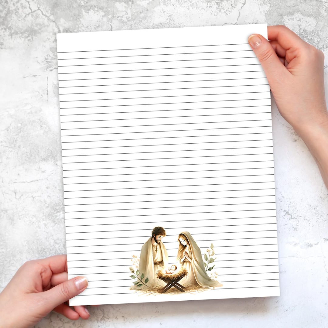 Christian Christmas Stationery - Nativity Christmas Letter Paper ...