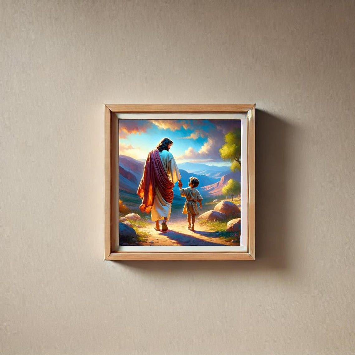 Christian Art: Walking With Jesus - Heartwarming Christian Art Print ...