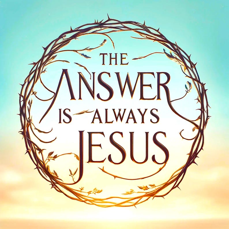 Christian Art: the Answer is Always Jesus Sign, Christian Wall Art With ...