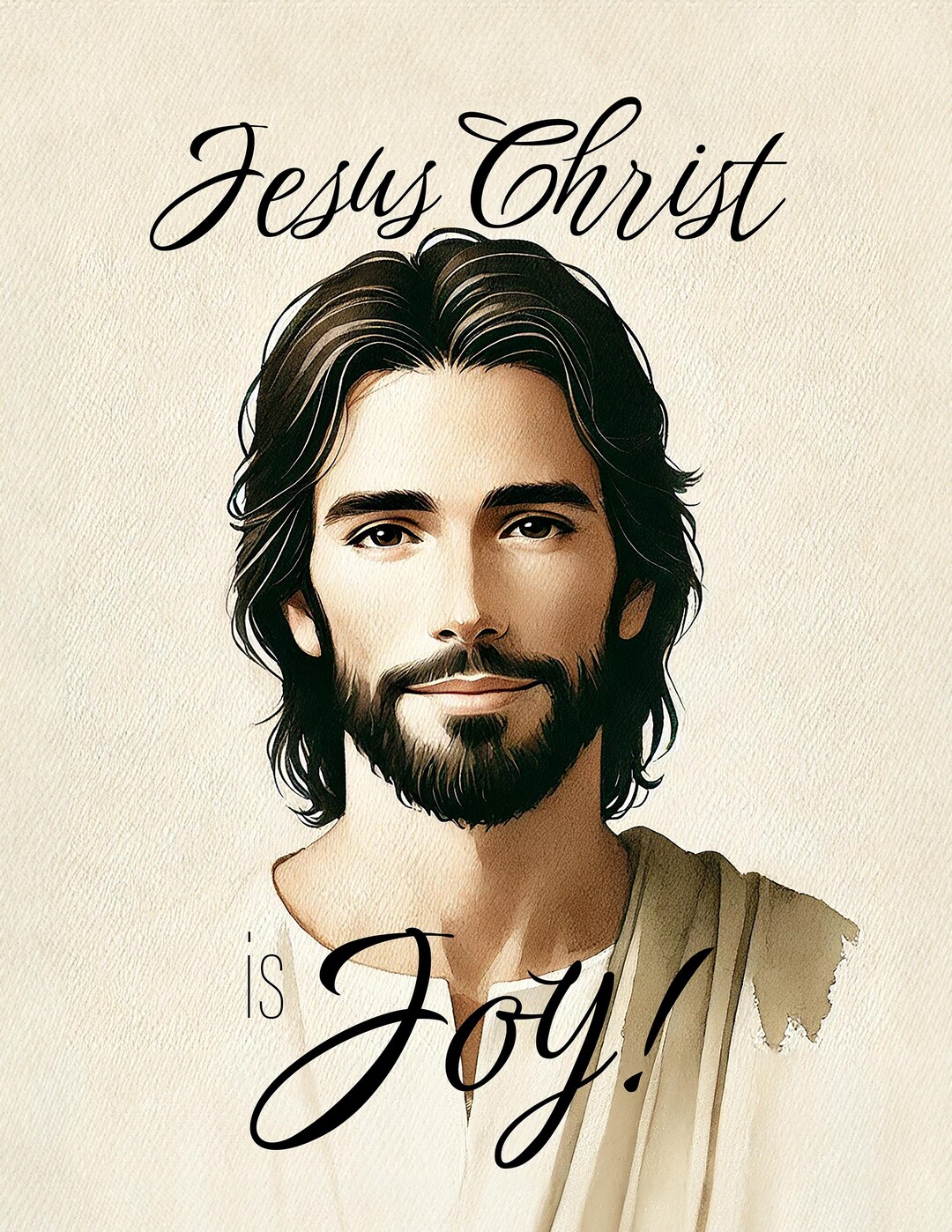 Christian Artwork: Jesus Christ is Joy - Inspirational Digital Print of ...
