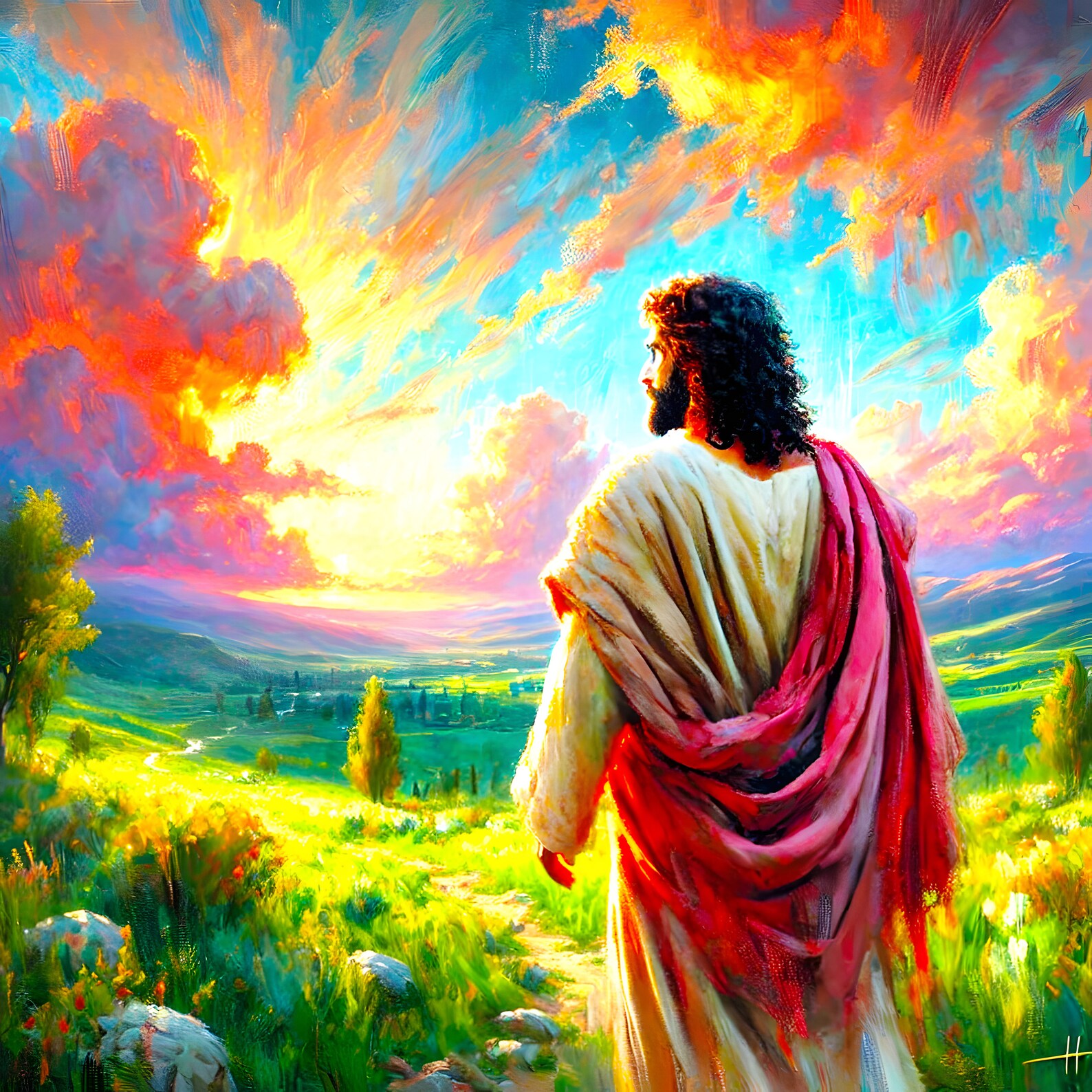 Christian Art: "the Path of Jesus Christ" Digital Art Download, Jesus ...