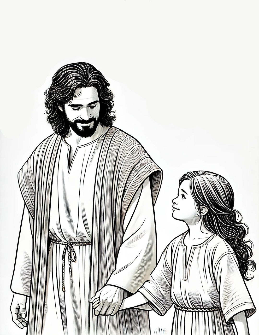 Christian Coloring Page: "walking With Jesus" Coloring Page, Spiritual ...