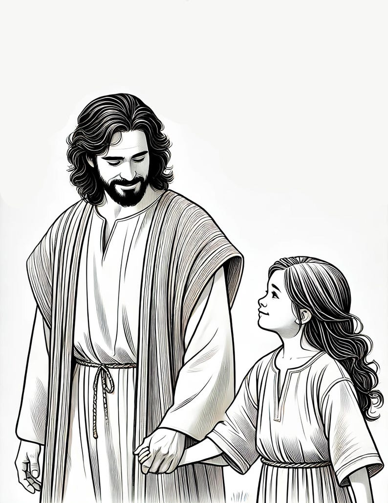 Christian Coloring Page Walking With Jesus Coloring Page Spiritual