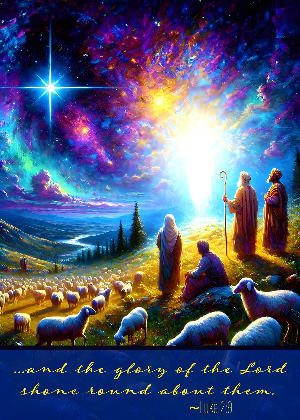 Christian Art Print: "the Glory of the Lord Shone Round About Them ...