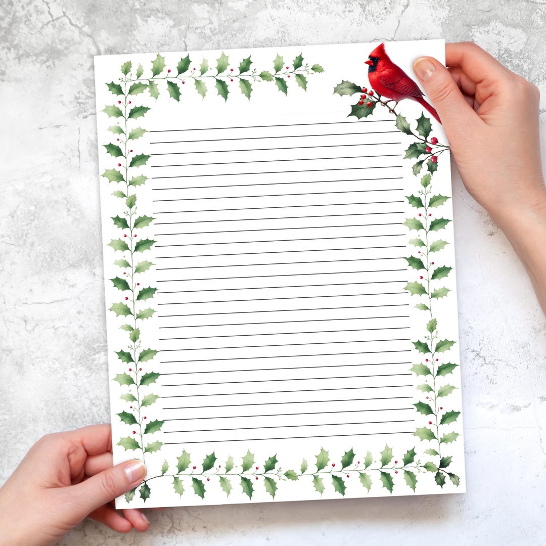 Christmas Stationery - Christmas Cardinal Letter Paper, Religious ...