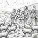 Christian Christmas Coloring Page: Shepherds in the Fields - Printable ...