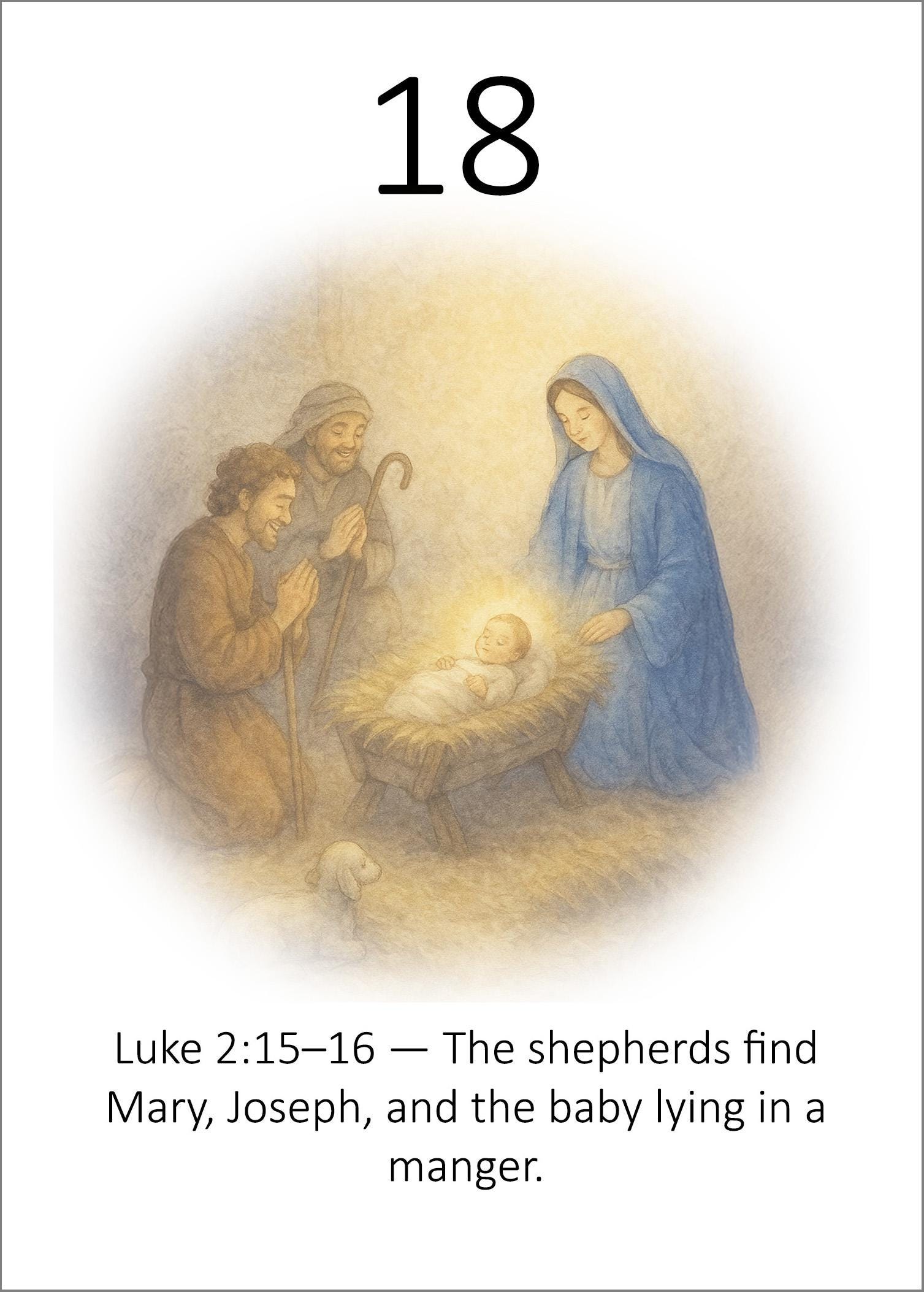 Printable Advent Calendar Cards • 25 Watercolor Christmas Scripture ...