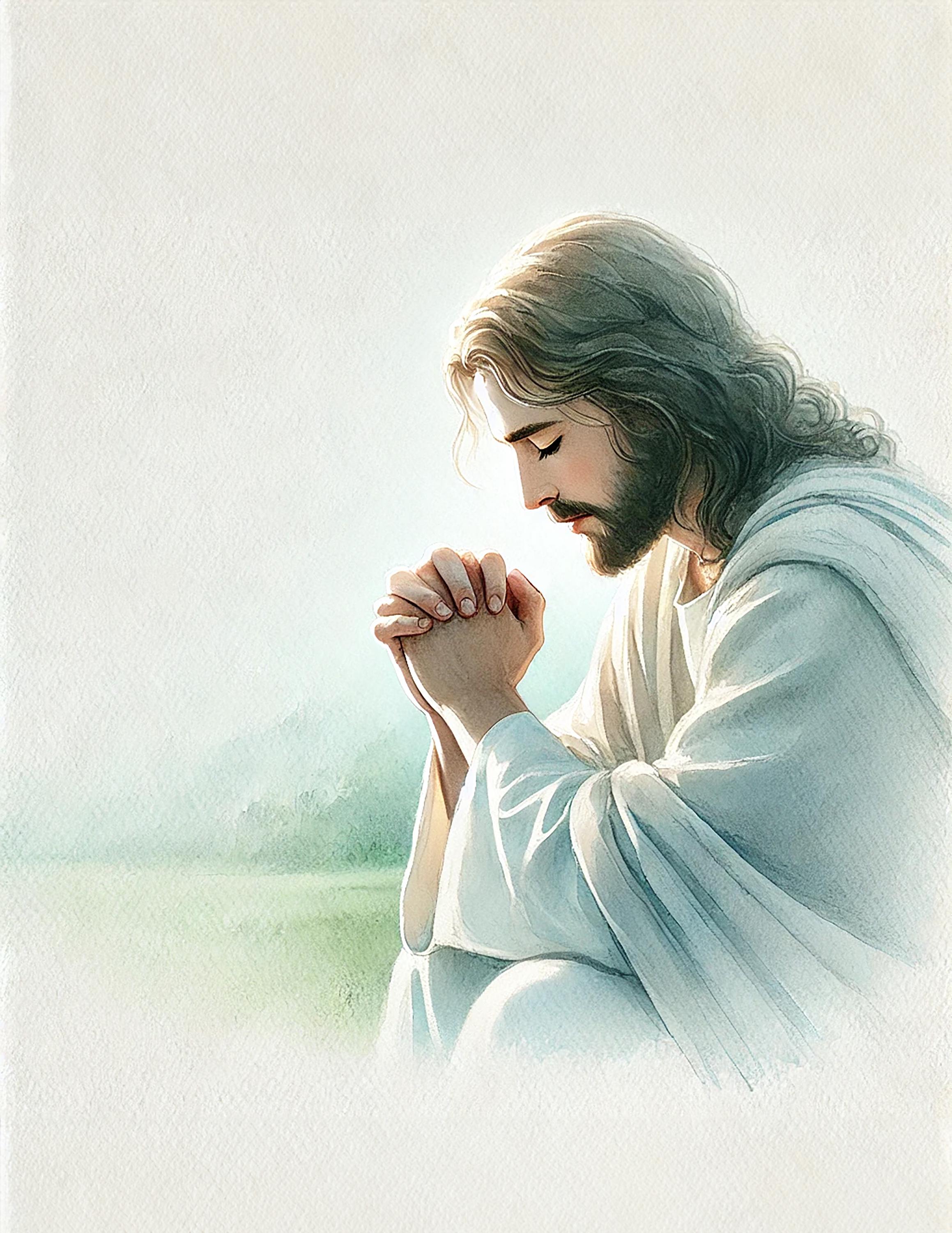 Christian Art, Jesus Praying Printable, Faith Home Decor, Jesus ...