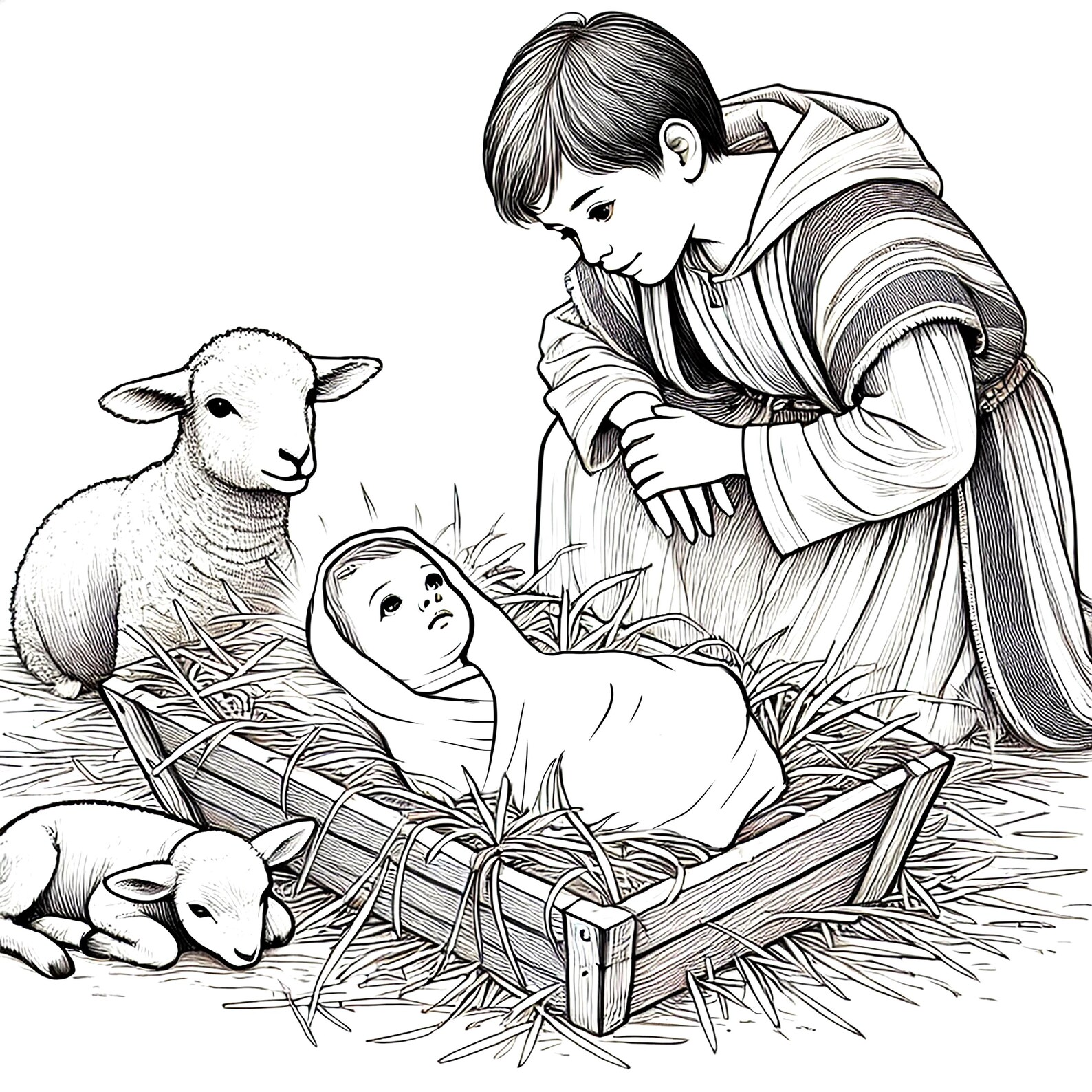 Christian Christmas Nativity Coloring Book – Set 3 of 3 (5 Images ...