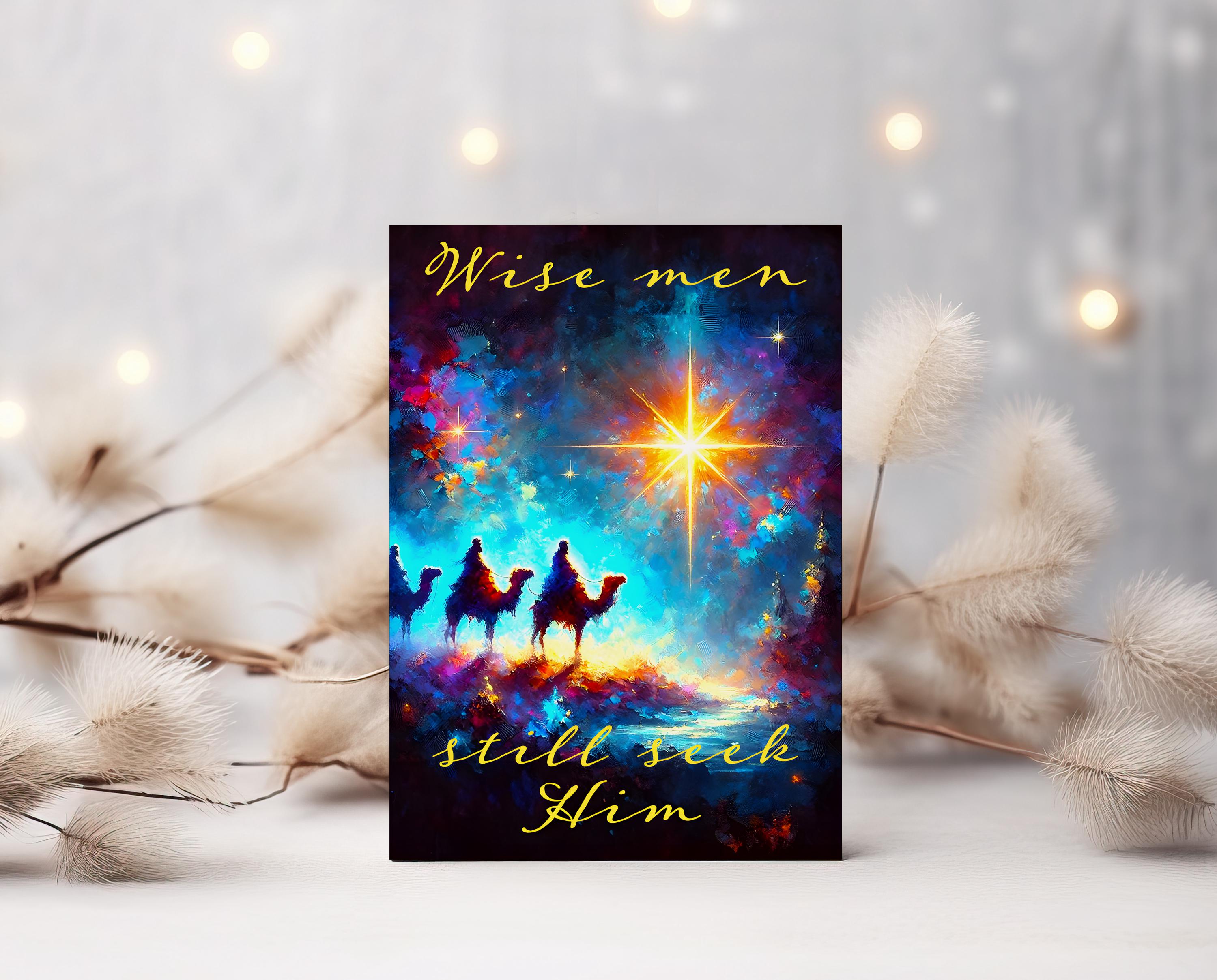 Nativity Scene Christmas Card, Christian Art, Baby Jesus, Printable ...