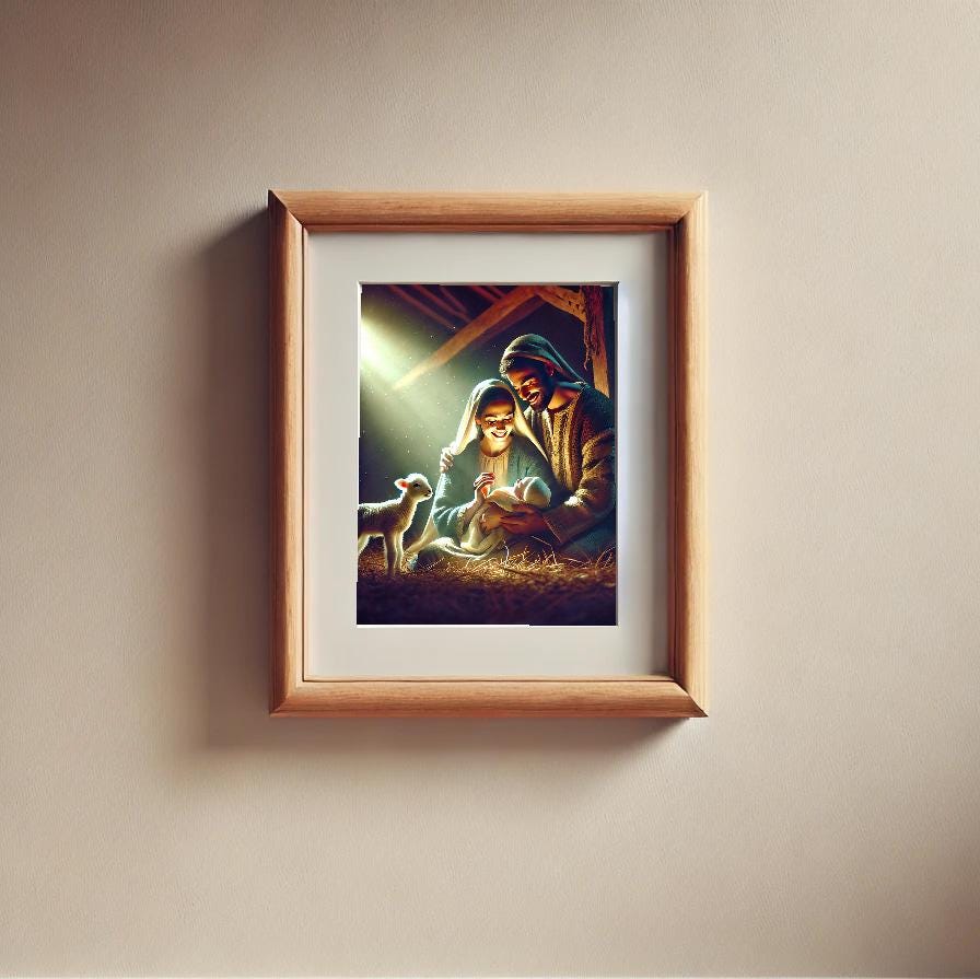 Christian Art Print: Nativity Scene Christmas Print, Digital Download ...