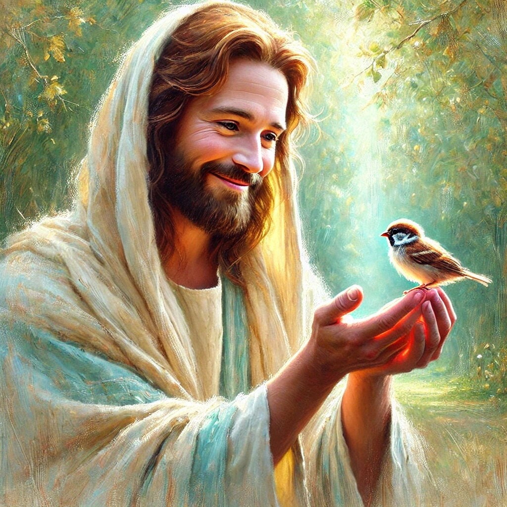 Christian Art: "christ and the Little Sparrow" Printable, Digital ...