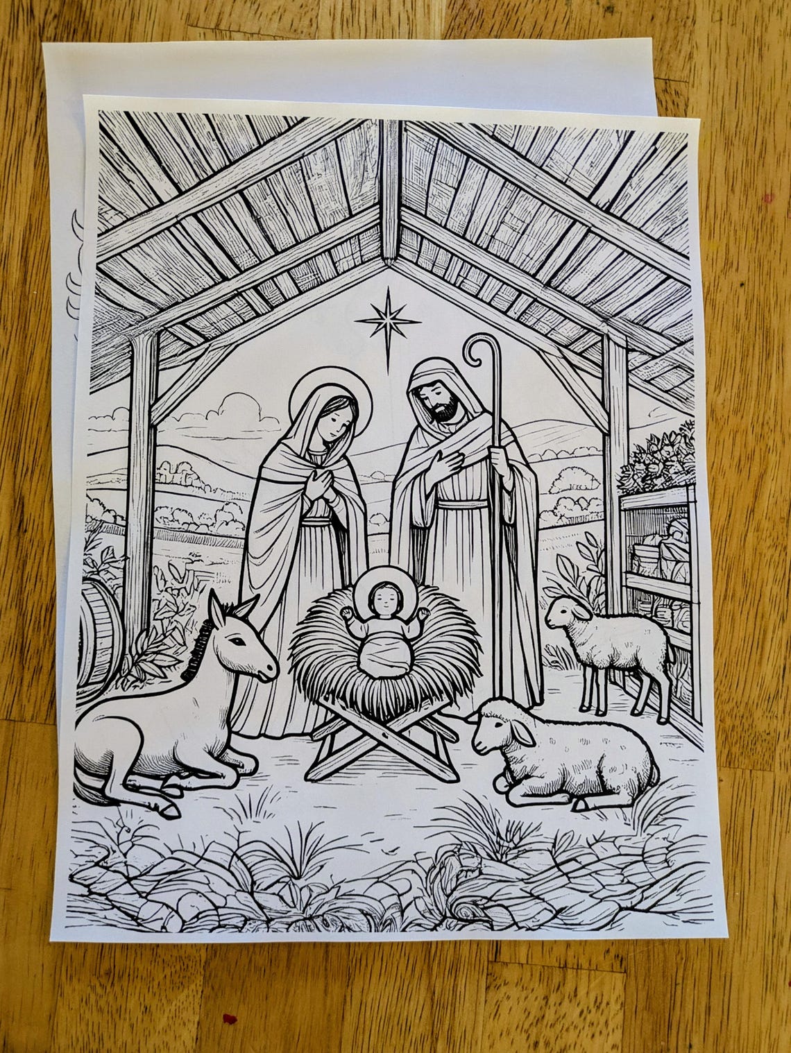 Christian Christmas Coloring Page: Mary Joseph and Jesus - Printable 8 ...