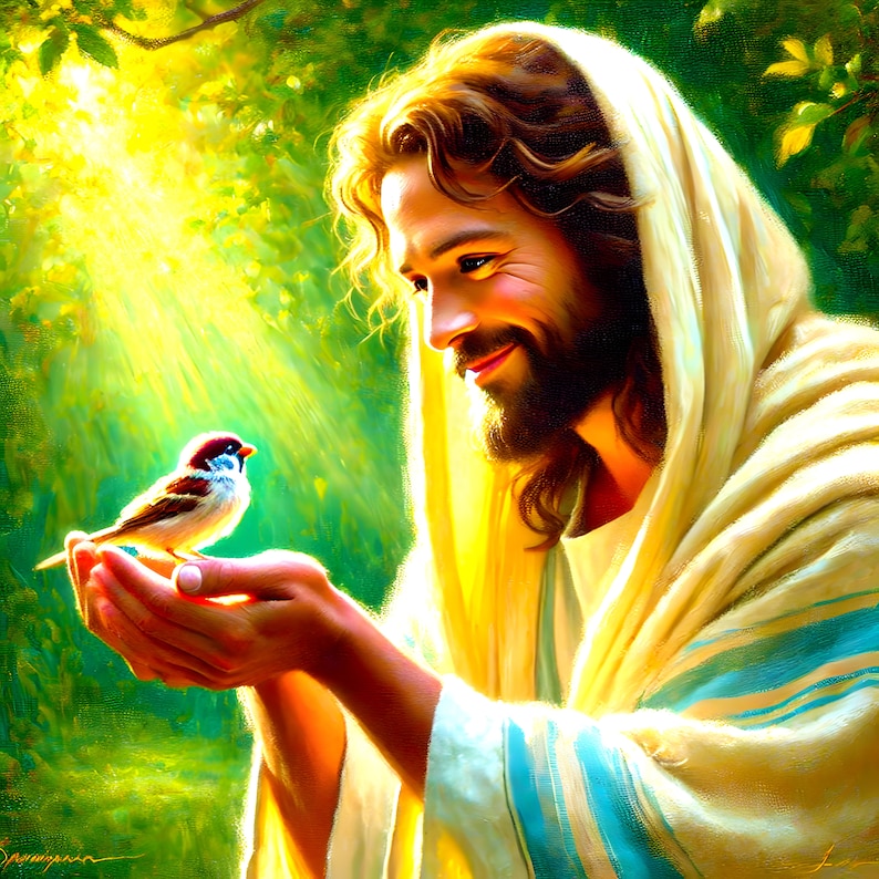 Christian Art: "jesus and the Sparrow" Printable, Digital Download ...