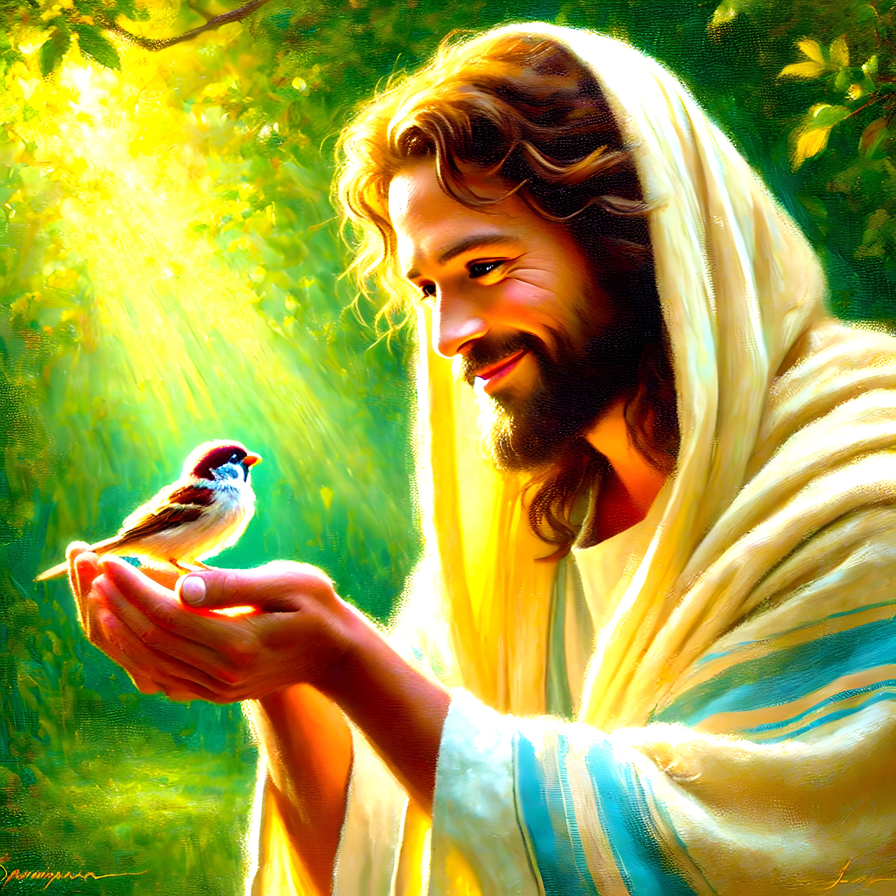 Christian Art: "jesus and the Sparrow" Printable, Digital Download ...