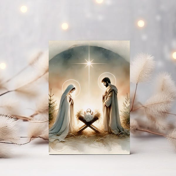 Nativity Scene Christmas Cards - Etsy