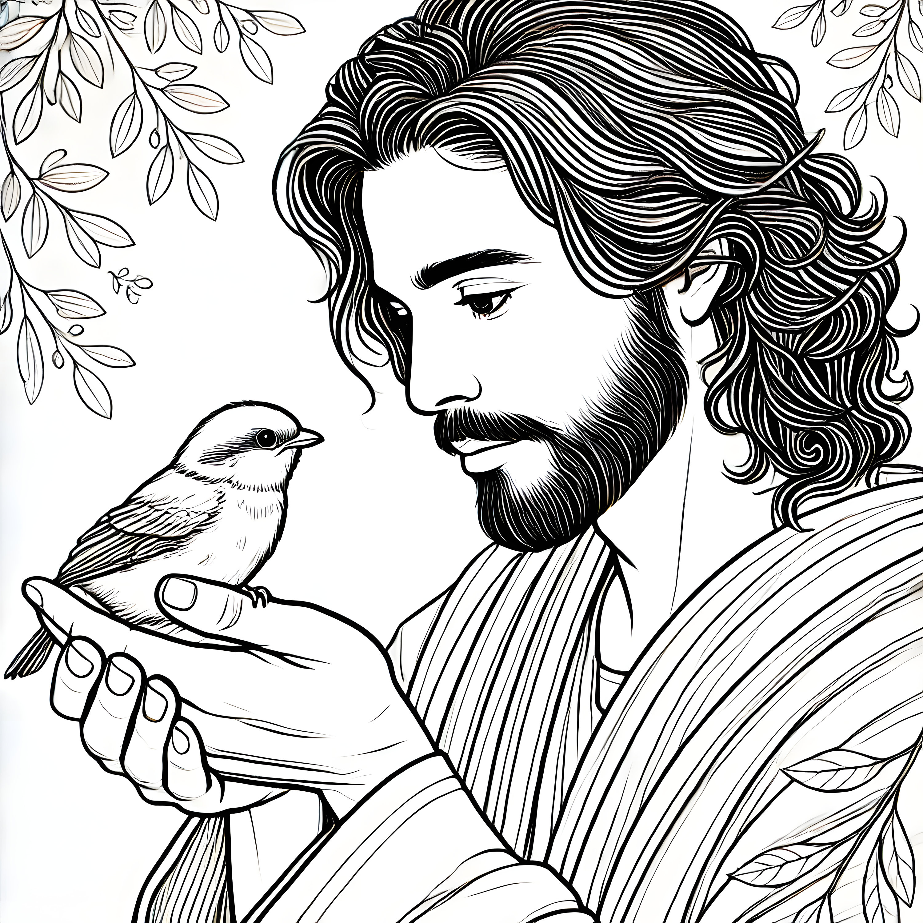 Christian Coloring Page: "jesus and the Sparrow" Coloring Page ...