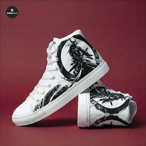 Japanese Samurai High Top Sneakers | Anime Streetwear Shoes | Manga ...