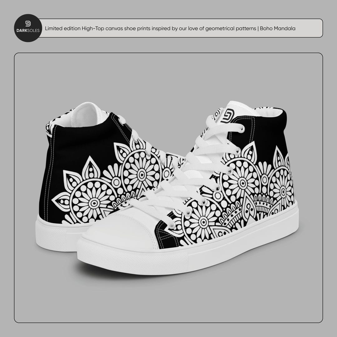 Women’s High Top Canvas Shoes | Boho Mandala Converse Shoes | High Top ...