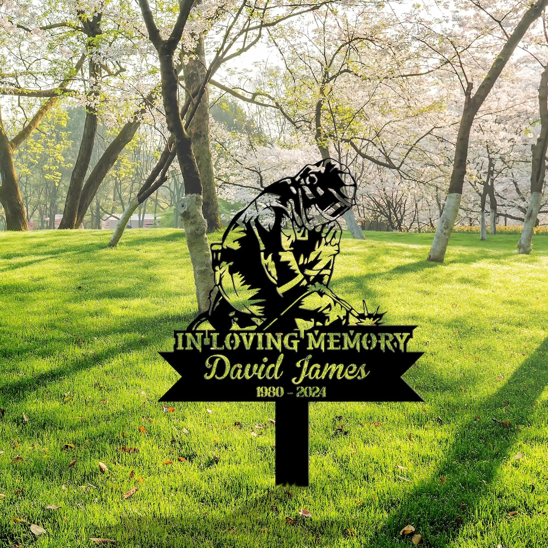Personalized Welding Name Sign Grave, Custom Welder Memorial Stake ...