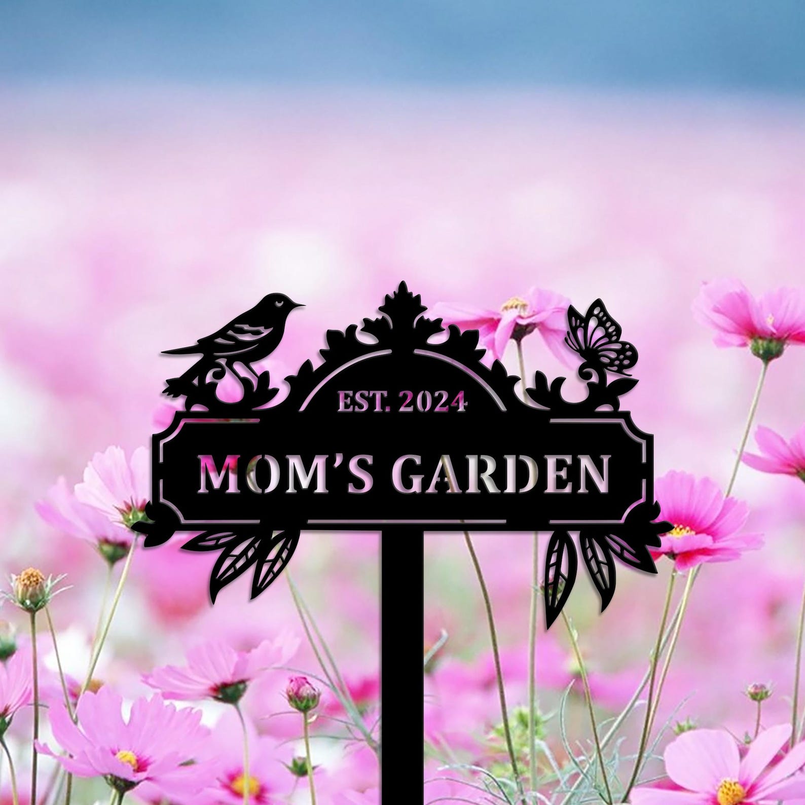 Custom Garden Sign With Stake, Yard Décor, Personalized Garden Name ...