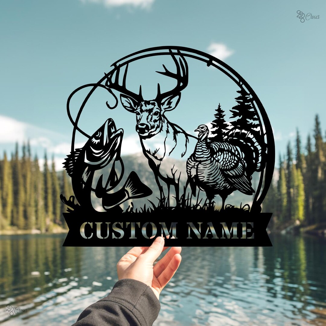 Custom Hunting Lodge Sign,hanging Sign With Deer, Gift for Hunter, Deer ...