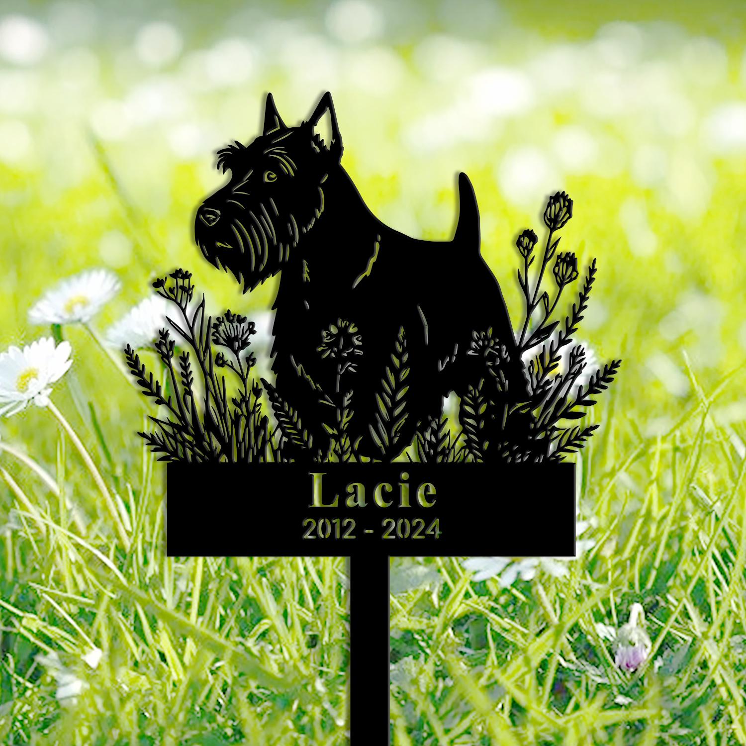 Personalized Dog Memorial Sign, Custom Pet Grave Marker, Scottish ...