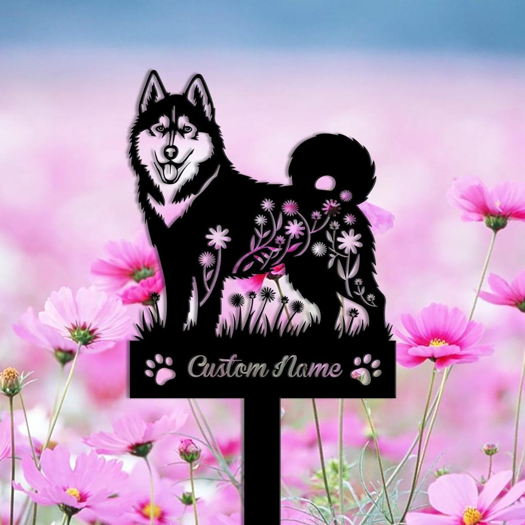 Custom Siberian Huskies Dog Memorial Stake Metal Sign,pet Sympathy Sign ...