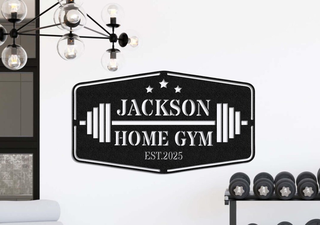Custom Metal Gym Sign Wall, Personalized Home Gym Wall Decor, Father's ...