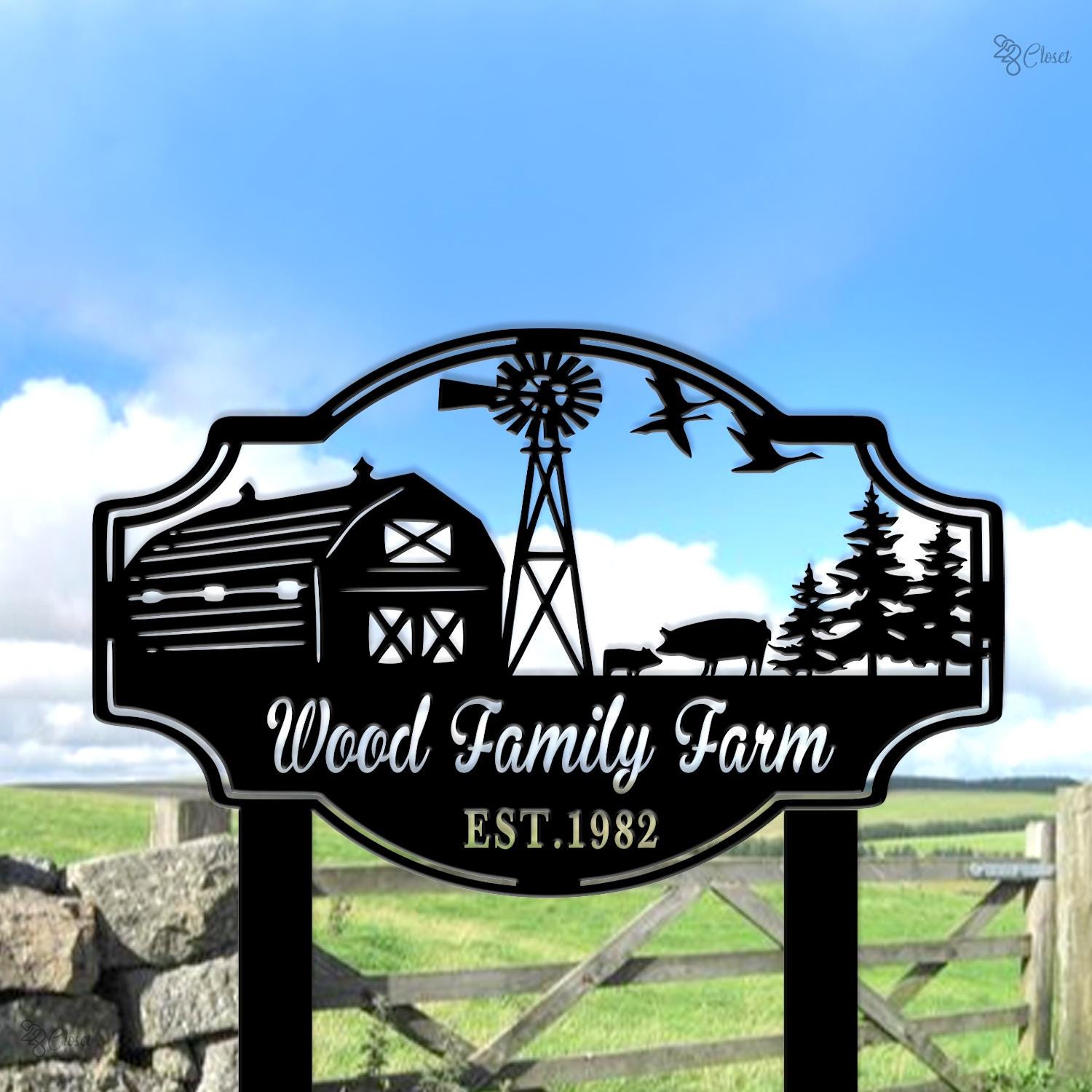 Custom Farm Sign, Personalized Metal Tractor Barn, Gift for Farm ...