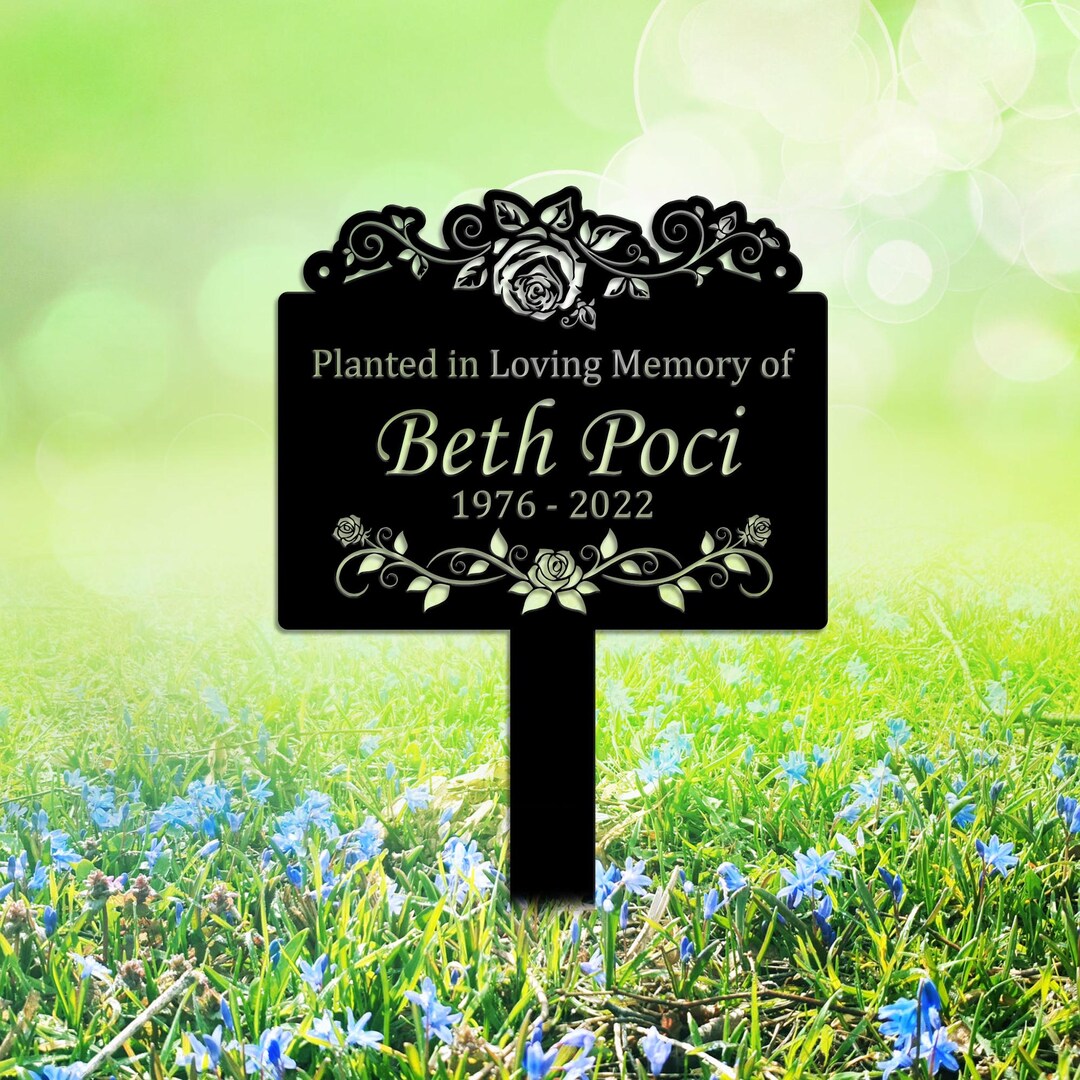 Personalized Tree Memorial Sign With Stake, Memorial Marker, Metal ...