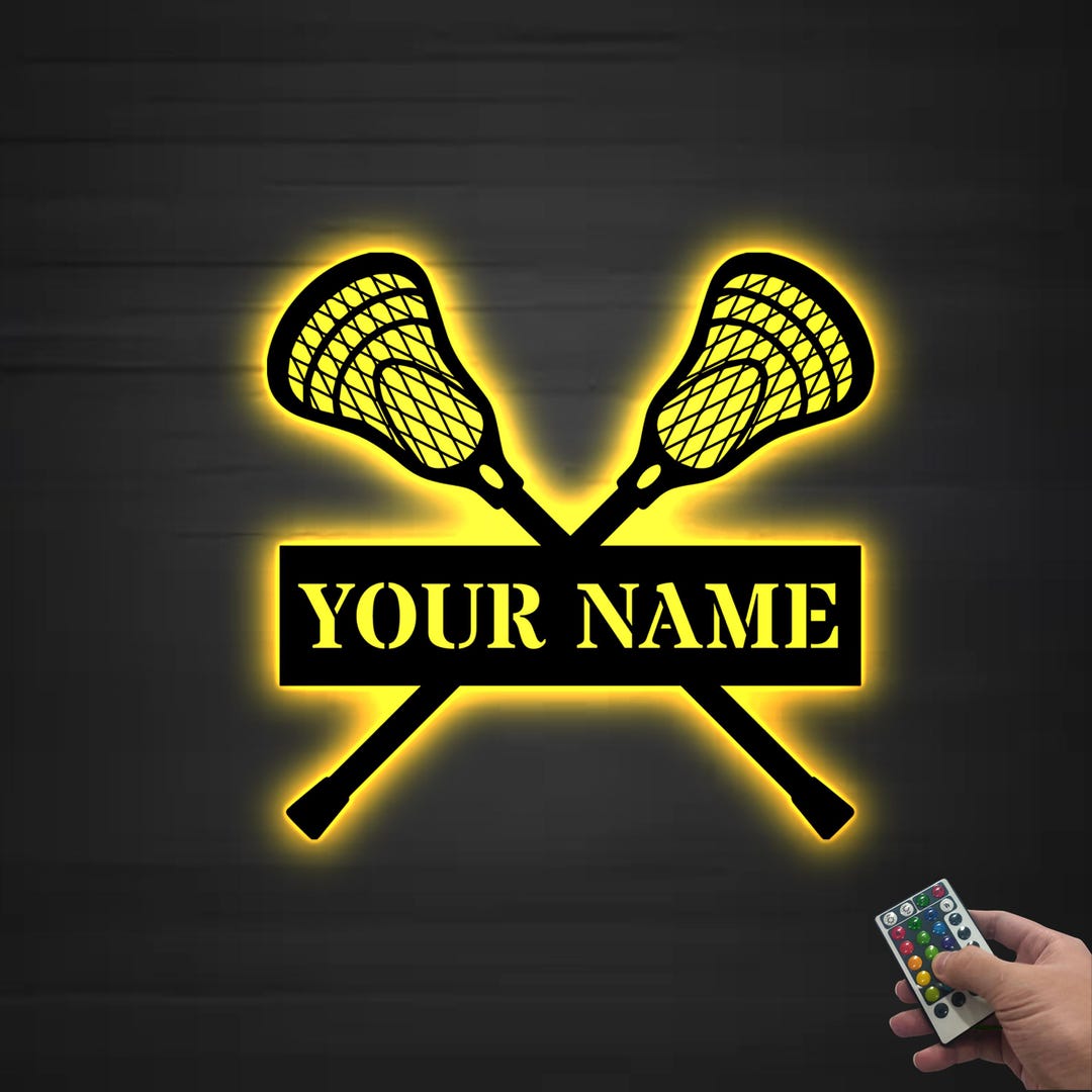 Custom Lacrosse Sign Metal With Led Lights, Lacrosse Player Name Sign ...