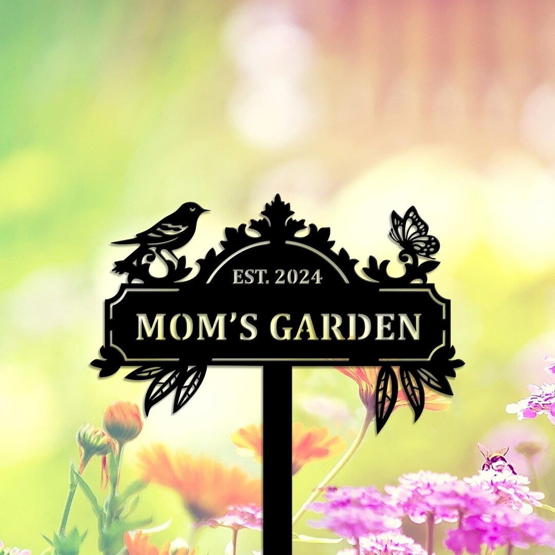 Custom Garden Sign With Stake, Yard Décor, Personalized Garden Name ...