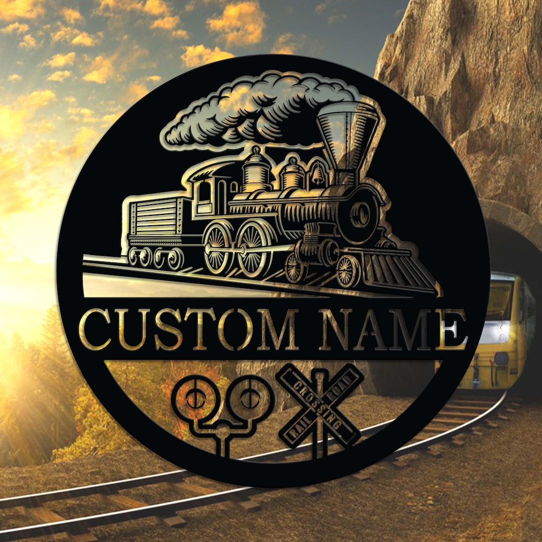 Personalized Train Metal Sign Train Metal Wall Art, Personalized Train ...