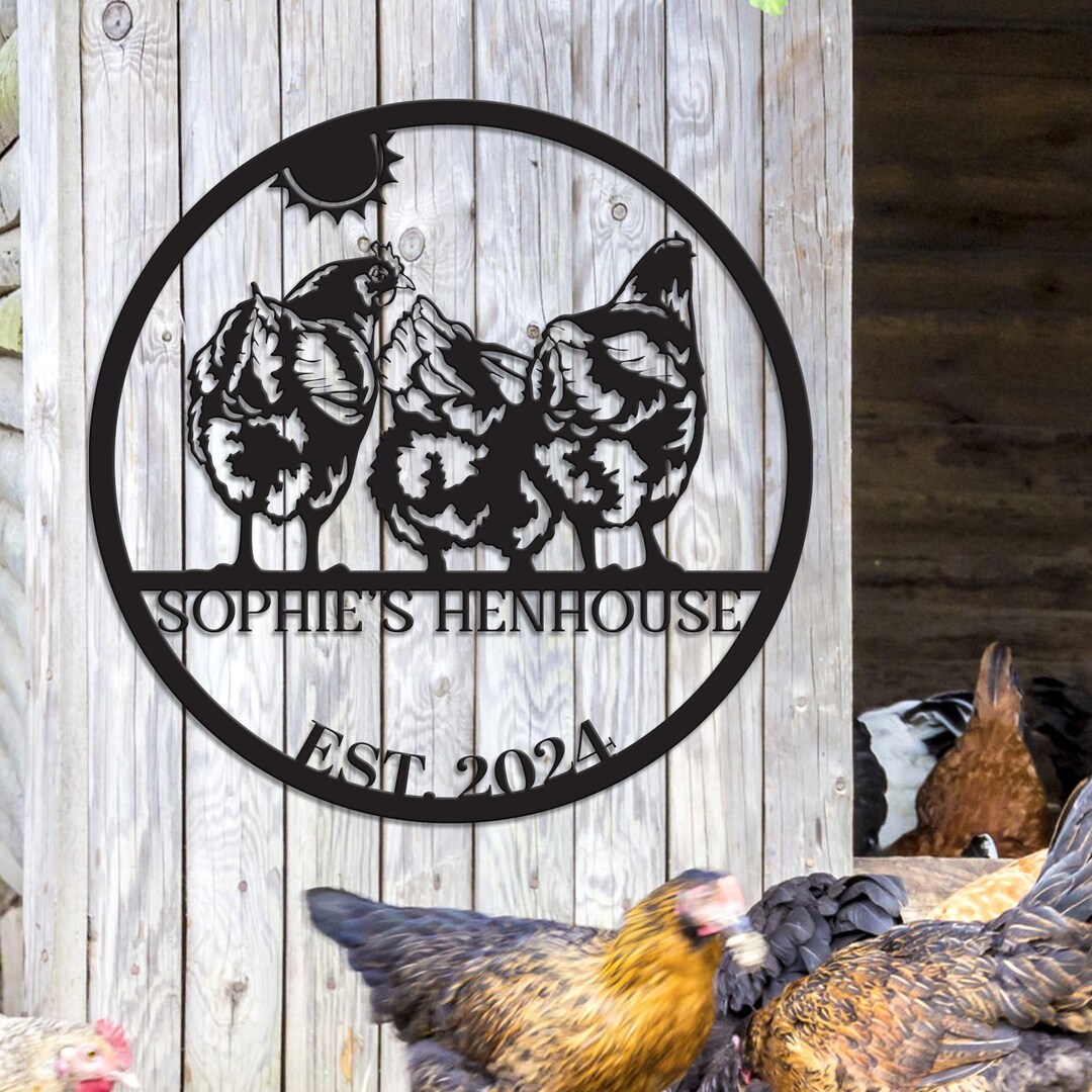 Personalized Chicken Farm Metal Sign, Hen House Sign, Chicken Coop ...