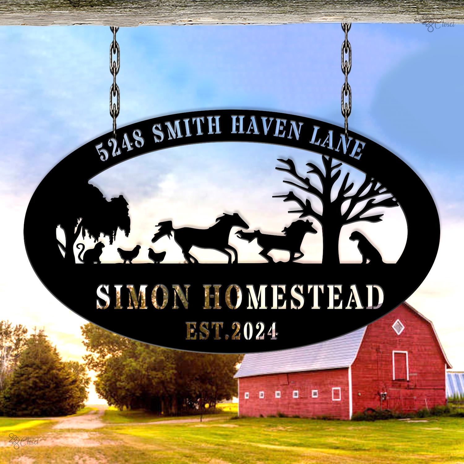 Custom Farm Sign, Personalized Metal Tractor Barn, Gift for Farm ...
